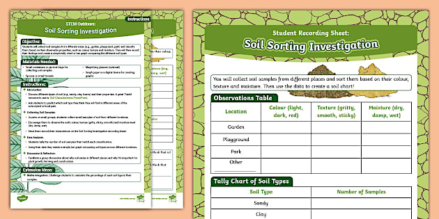 STEM Outdoors: Soil Sorting Investigation - Twinkl