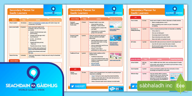 FREE! - Seachdain na Gàidhlig 2024 - Secondary Planner for Gaelic Learners