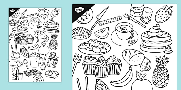 Feuille de coloriage : La nourriture (teacher made) - Twinkl