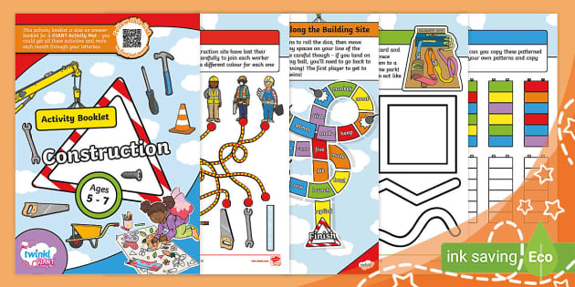 Construction Activity Booklet (Ages 5 - 7) (teacher made)