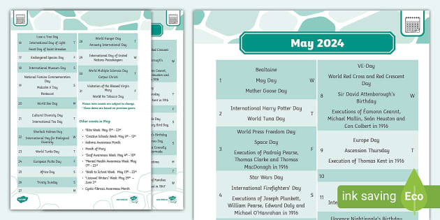 Teacher Planner: What's Happening in May? - Twinkl