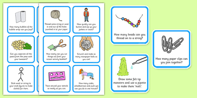 Fine Motor Skills Activity Cards - fine motor skills, fine motor