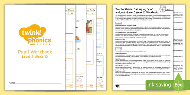Level 5 Week 12 Phonics Workbook - KS1 - Twinkl Resources