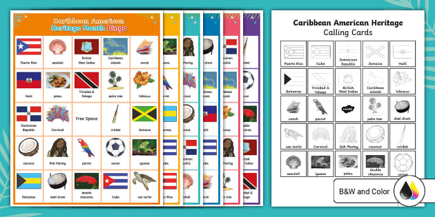 Caribbean American Heritage Cards | 6th Grade Resource
