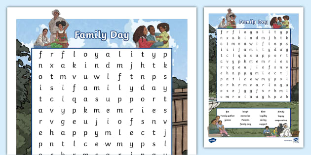 Family Day Word Search - KS2 - English (teacher made)