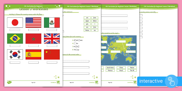 ESL Curriculum for Beginners: Lesson 3 Interactive Worksheet
