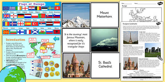 Europe Geography Countries Landmarks and Natural Feature Teaching
