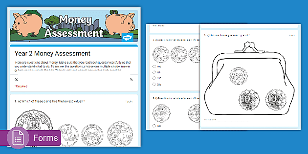 Year 2 Money Assessment Google Form - Digital Assessments