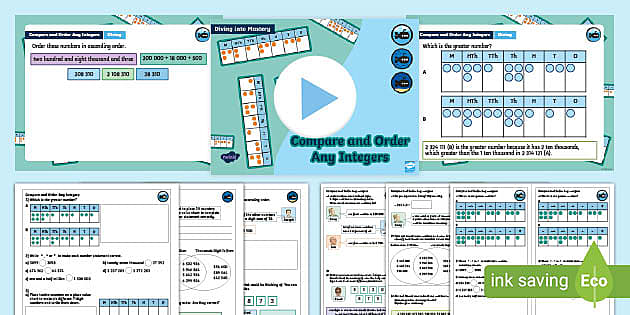 Y6 DiM: Step 6 Compare and Order Any Integers Teaching Pack