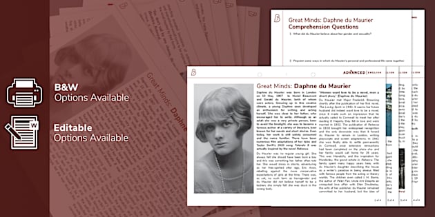 KS5 Great Minds: Daphne du Maurier Reading Comprehension KS5 Great Minds: Daphne du Maurier Reading Comprehension