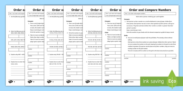 Year 5 Order & Compare Numbers Mastery Worksheets