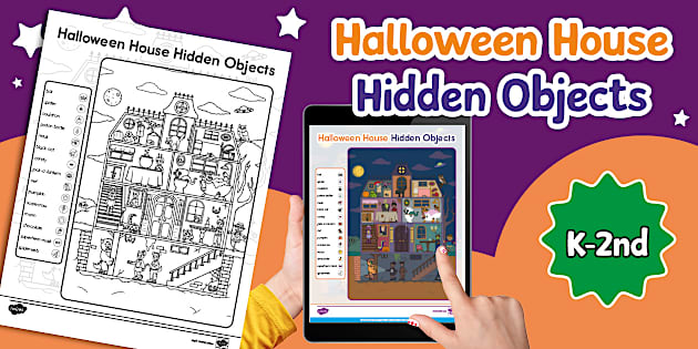 Halloween House Hidden Objects Activity - Twinkl