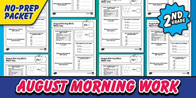 Second Grade August Morning Work Bundle (teacher made)
