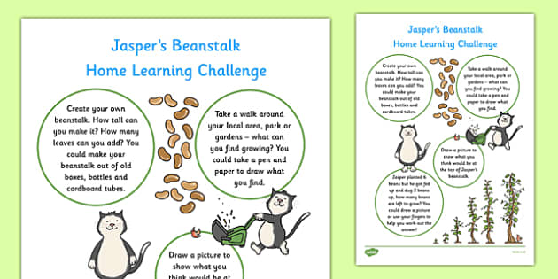 Home Learning Challenge Sheet Nursery FS1 to Support Teaching on Jasper's