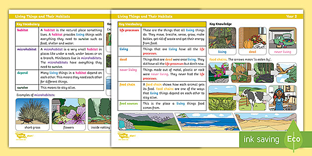 Living Things and Their Habitats Year 2 Knowledge Organiser