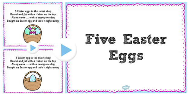 Five Easter Eggs Counting Song PowerPoint (teacher made)