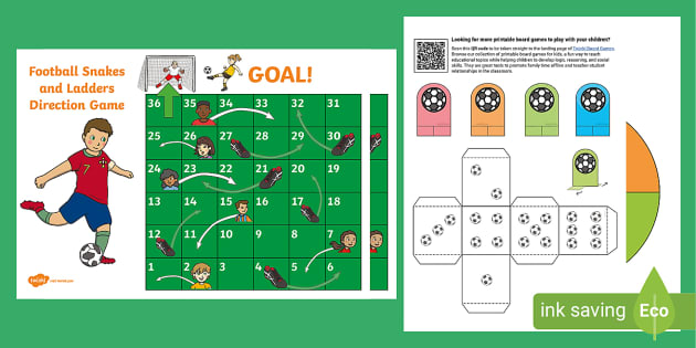 Football Snakes and Ladders - Primary Resources - Twinkl