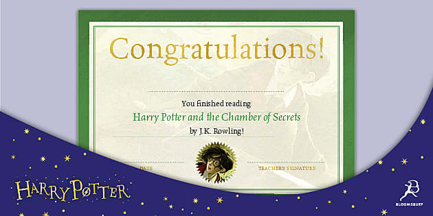 FREE! - Harry Potter and the Chamber of Secrets: Certificate