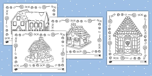 christmas coloring pages printable gingerbread house