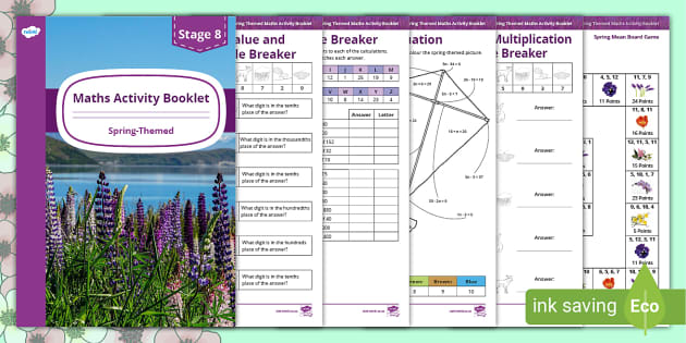 Stage 8 Spring-Themed Maths Activity Booklet (teacher made)