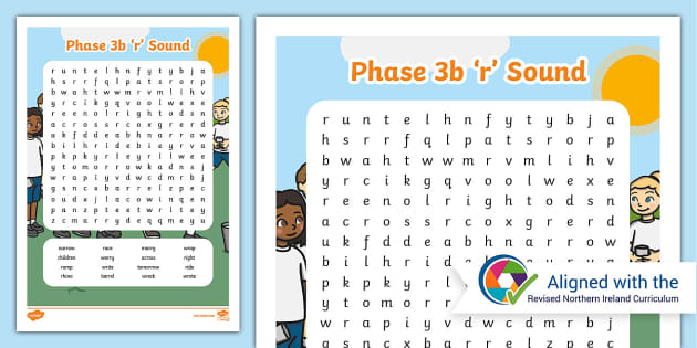 NI Linguistic Phonics Phase 3b 'r' Sound Word Search