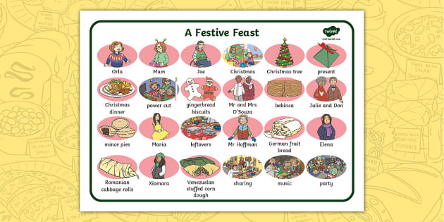 A Festive Feast Word Mat (teacher made) - Twinkl A Festive Feast Word Mat (teacher made) - Twinkl
