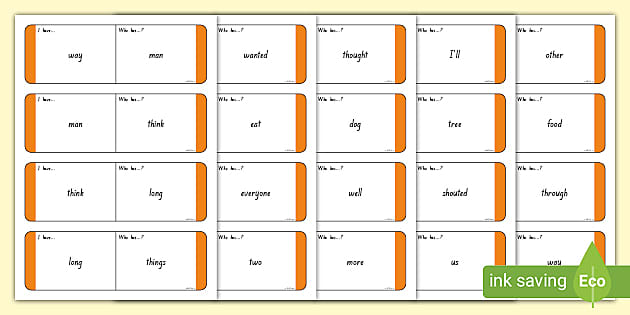 Sight Words - Orange Loop Cards (teacher made) - Twinkl