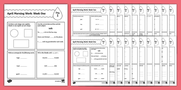 Third Grade April Morning Work Bundle (teacher made)