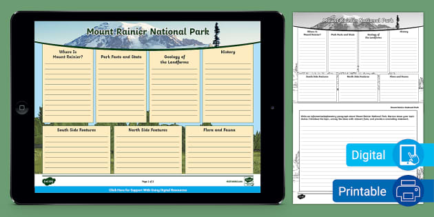 Mount Rainier Research Activity for Grades 6-8 | Twinkl USA