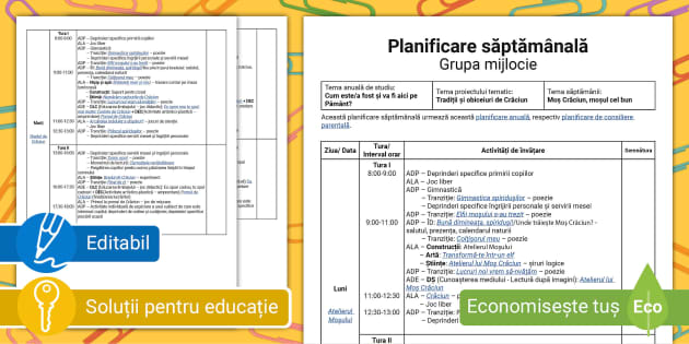 FREE! - Moș Crăciun, moșul cel bun – Planificare grupa mijlocie