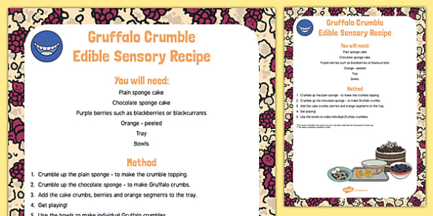 Gruffalo Crumble To Support Teaching On The Gruffalo Edible
