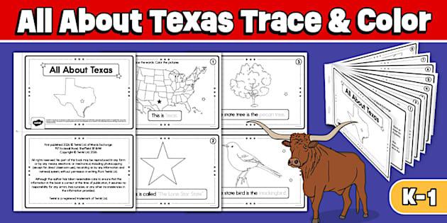 All About Texas Trace & Color Printable Book