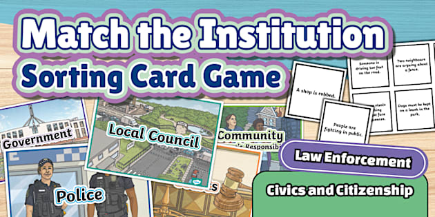 Match the Institution Sorting Card Game