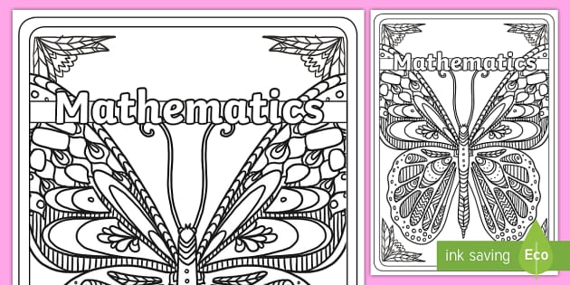 Mathematics Mindfulness Colouring Book Cover (teacher made)
