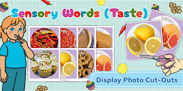 Sensory Words (Taste) Display Photo Cut-Outs