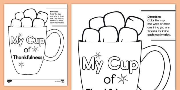 My Cup of Thankfulness Activity (teacher made) - Twinkl