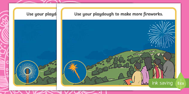 Diwali Firework Playdough Mats (teacher made)