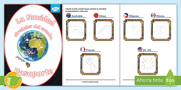 Ficha de actividad: La Navidad alrededor del mundo - Pasaporte