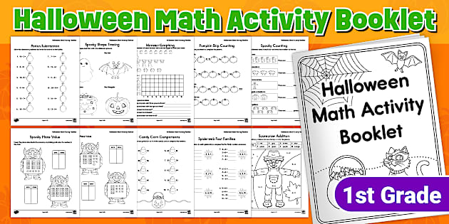 First Grade Halloween Math Activity Booklet