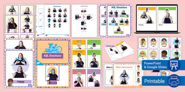 ASL Emotions Printables Resource Pack | Twinkl USA - Twinkl