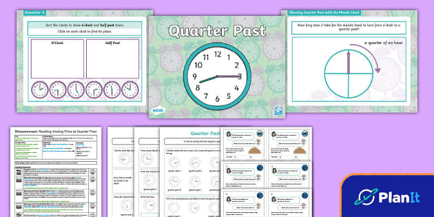 Year 3 Measurement: Reading Analog Time at Quarter Past