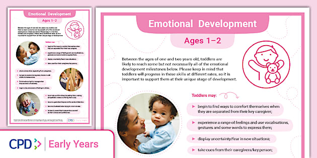 Emotional Milestones Ages 1–2 (Poster) - Twinkl