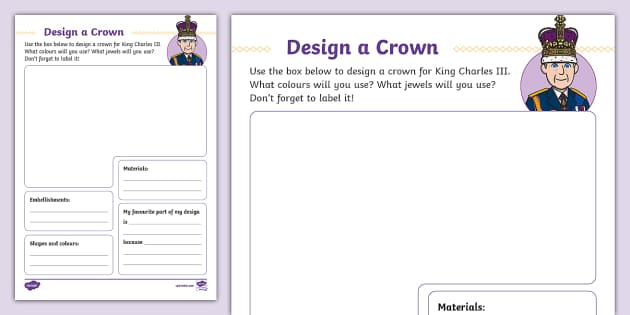Design a Crown for King Charles III (teacher made) - Twinkl