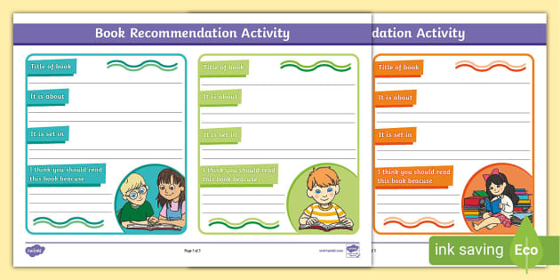 Early EAL Learners: Book Recommendation Activity - Twinkl