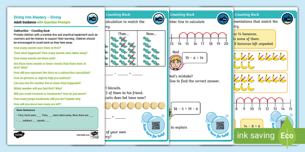 👉 Y1 DiM: Step 7 Subtraction - Counting Back Activity Cards
