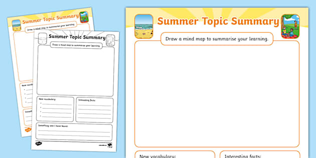 Summer Topic Summary Template (teacher made) - Twinkl