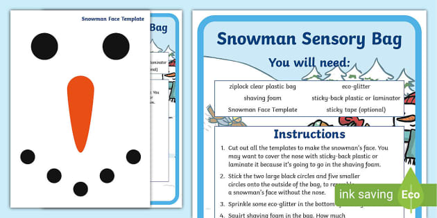 Snowman Sensory Bag (teacher made)