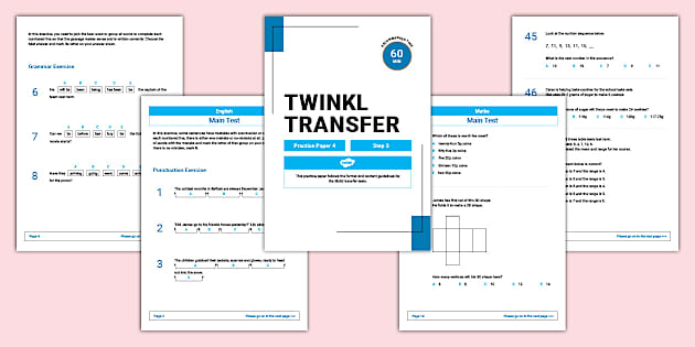 Transfer Test Step 3 Practice Paper 4 - Twinkl