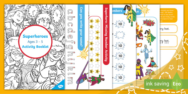 Superheroes Activity Booklet (Ages 3 - 5) (teacher made)