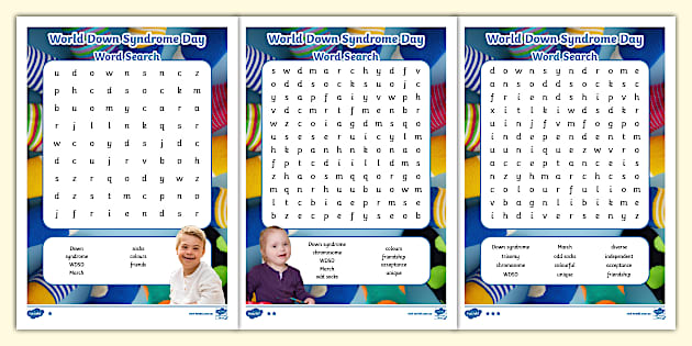 World Down Syndrome Day Word Searches (teacher made)